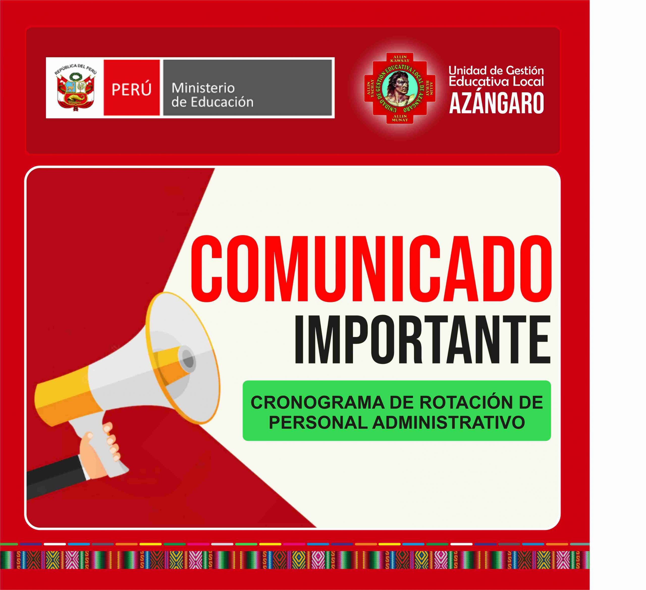 COMUNICADO IMPORTANTE SOBRE LA CONCLUSION DEL PERSONAL CONTRATO CAS ...